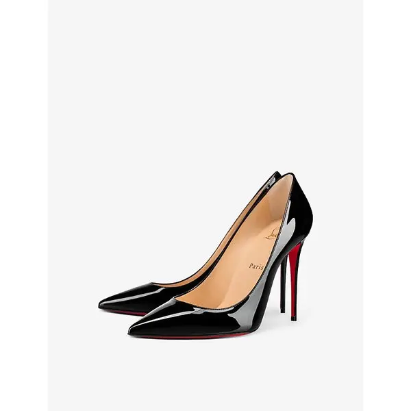 CHRISTIAN LOUBOUTIN Kate 100 Patent Leather Courts - Black