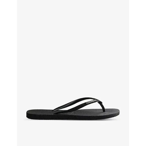 Havaianas Slim Glitter Ii Rubber Flip Flops - Black
