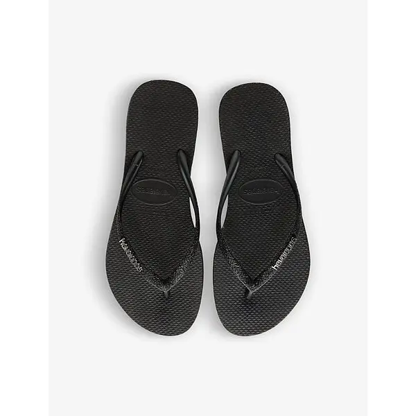 Havaianas Slim Glitter Ii Rubber Flip Flops - Black