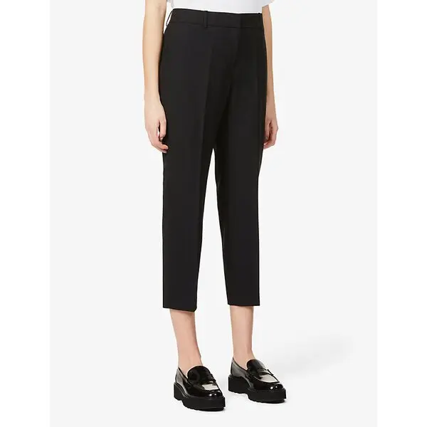 Theory Treeca Cropped Slim-leg Mid-rise Stretch-wool Trousers