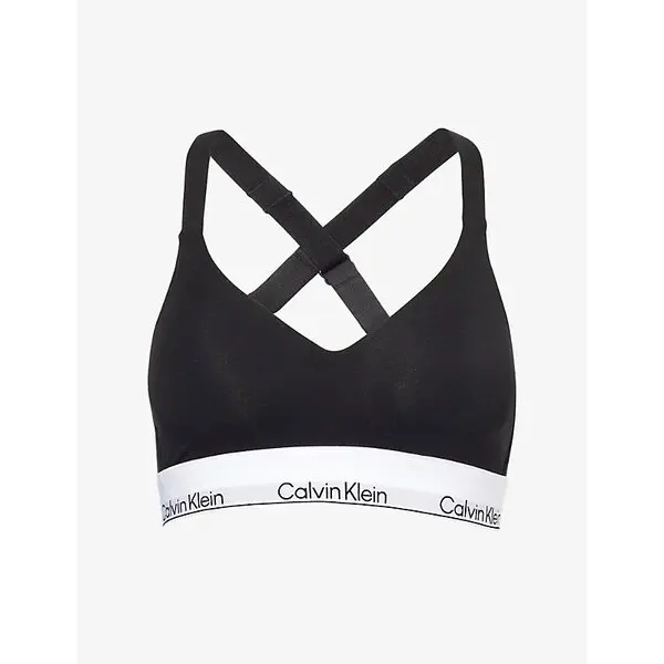 Calvin Klein Icon Stitch-free Stretch-cotton Blend Bra - Black
