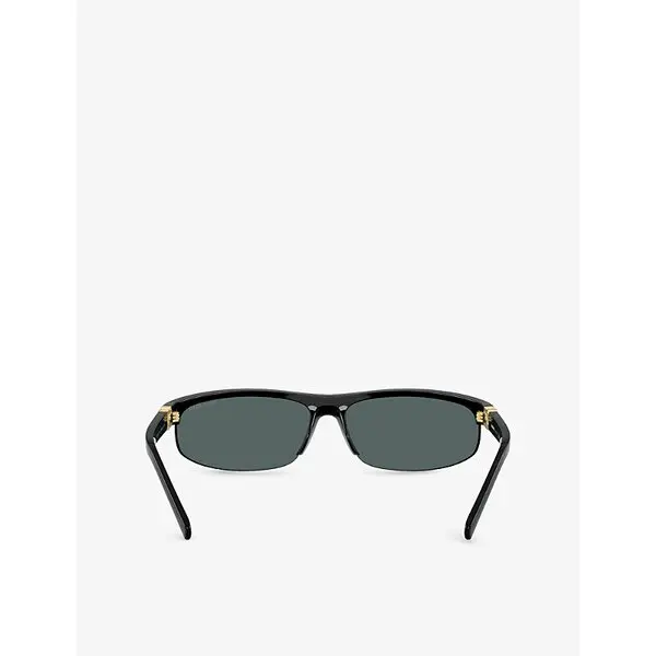 Miu Miu Oval-frame Injected Sunglasses - Black