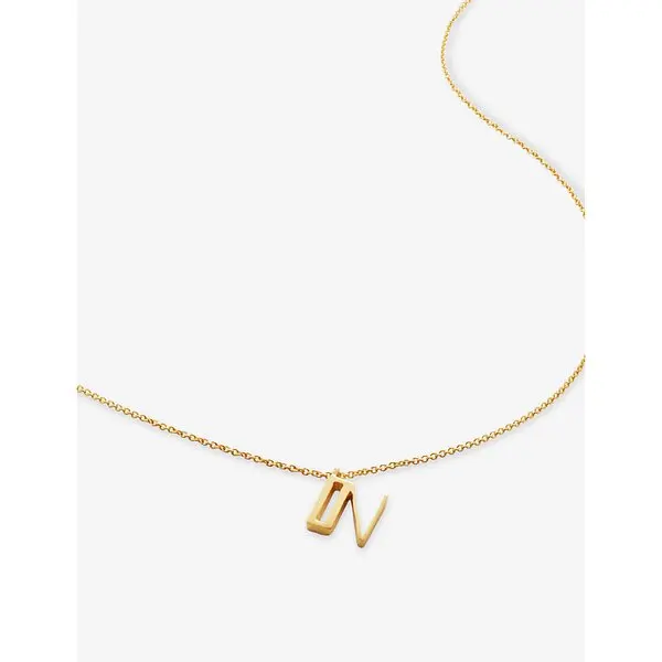 Monica Vinader Initial N 18ct Vermeil Necklace - Gold