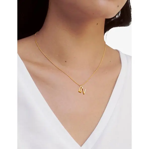 Monica Vinader Initial N 18ct Vermeil Necklace