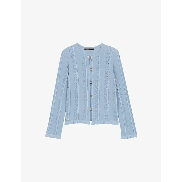 Maje Two-in-one Openwork Knitted Cardigan