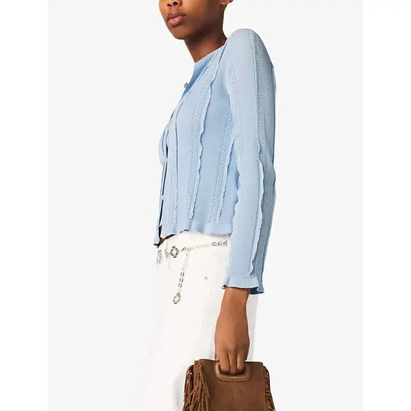 Maje Two-in-one Openwork Knitted Cardigan