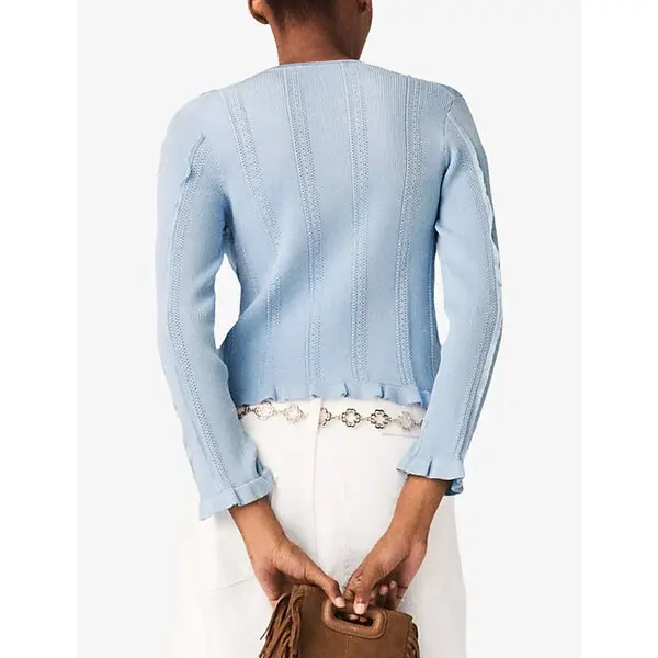Maje Two-in-one Openwork Knitted Cardigan
