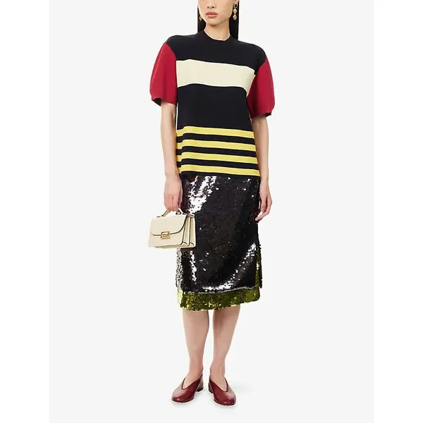 ZANKOV Contrast-stripe Wool-blend Top