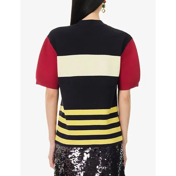 ZANKOV Contrast-stripe Wool-blend Top