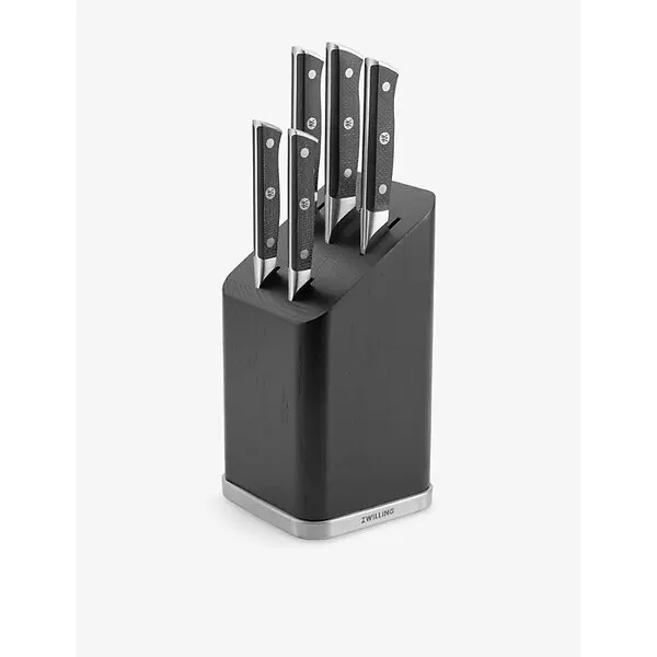 ZWILLING Six Piece Stainless-steel Knife Block Set - Black