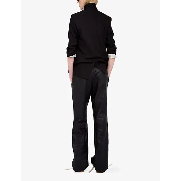 Zadig&Voltaire Elasticated-waist Straight-leg Leather Trousers