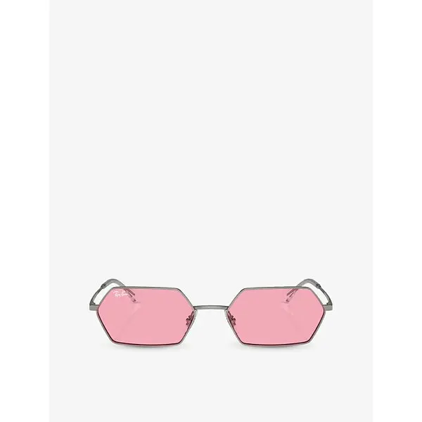 Ray-ban Irregular Metal Sunglasses - Silver
