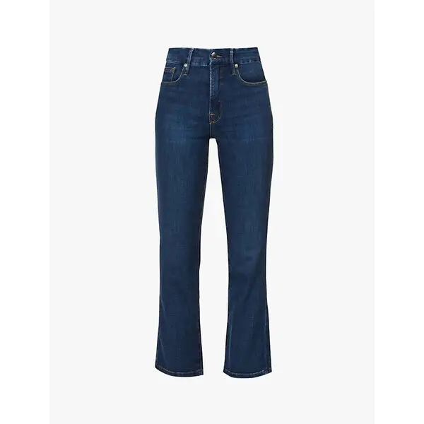 Good American Good Legs Straight Cotton-blend Stretch-denim Jeans