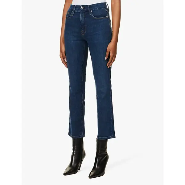 Good American Good Legs Straight Cotton-blend Stretch-denim Jeans