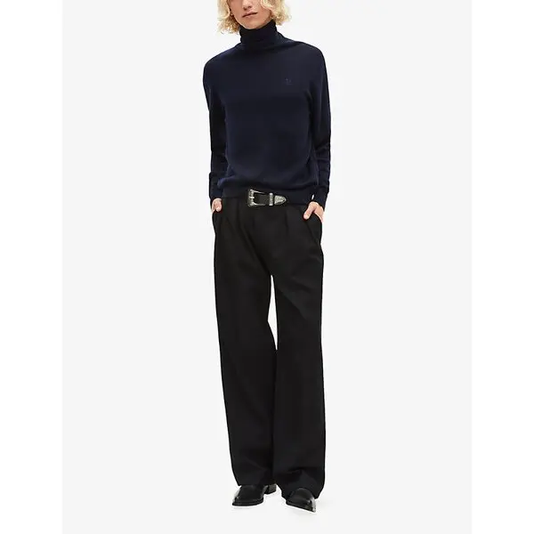 The Kooples Logo-embroidered Rollneck Wool Jumper