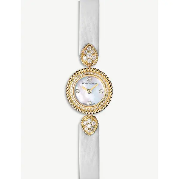 Boucheron Serpent Bohème 18ct Gold, Diamond And Mother-of-pearl Watch - Yellow