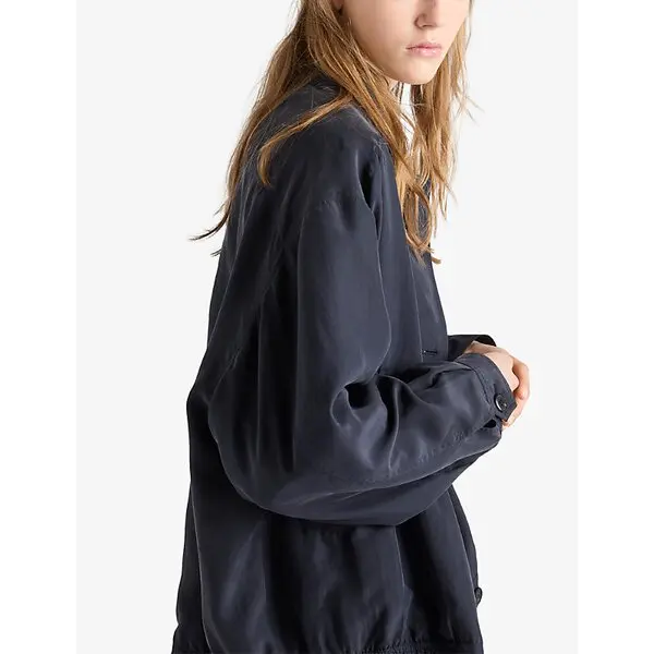 Prada Logo Embellished Silk Jacket