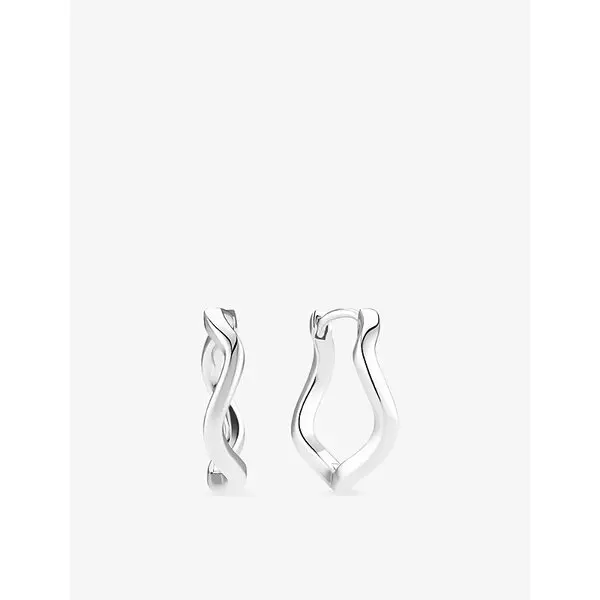 SIF JAKOBS Ellera Waves Pianura Grande Hoop Earrings - Silver