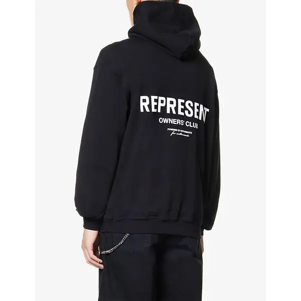 REPRESENT Owners' Club Graphic-print Relaxed-fit Hoodie - Black