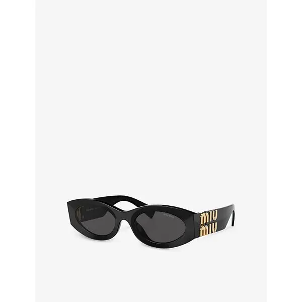 Miu Miu Oval-frame Sunglasses - Black