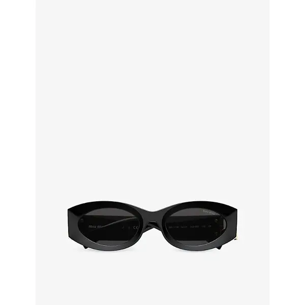 Miu Miu Oval-frame Sunglasses - Black