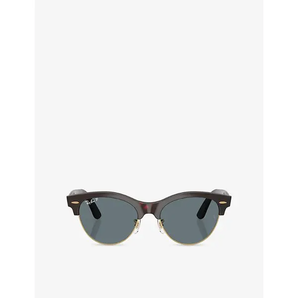 Ray-ban Polarised Clubmaster Square-frame Sunglasses - Brown