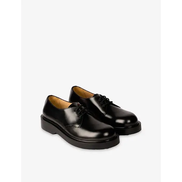 Sandro Round-toe Patent-leather Derby Shoes - Black