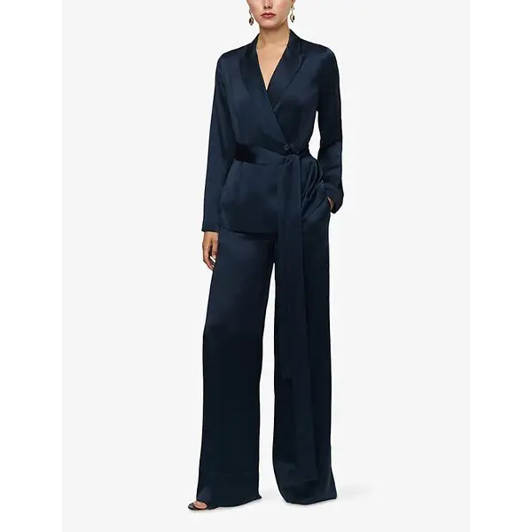 JOSEPH Archer Silk-satin Jacket - Indigo