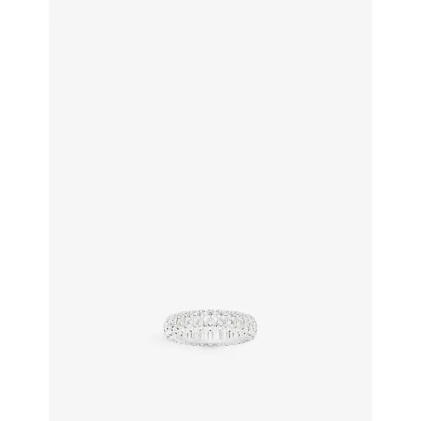 APM MONACO Pavé Sterling And Cubic Zirconia Ring - Silver