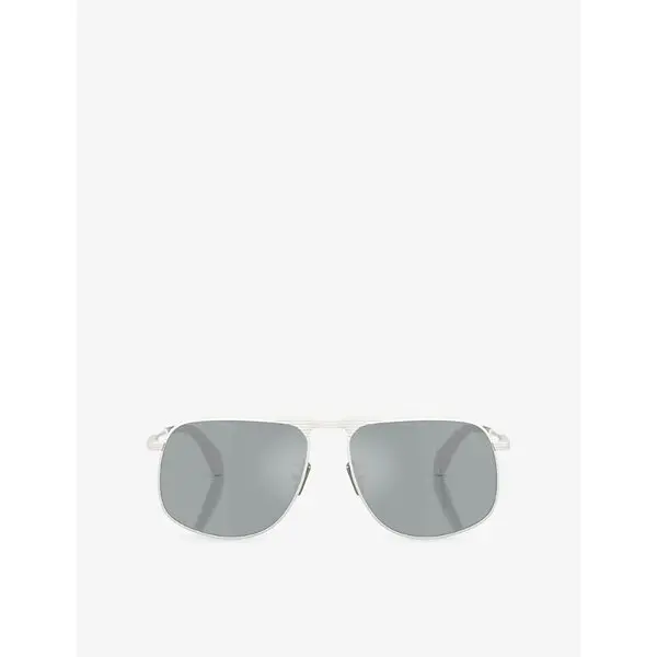 Moncler Me4014 Vitessa Aviator Sunglasses - Silver