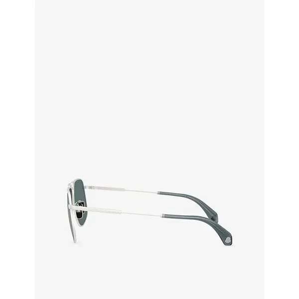Moncler Aviator-frame Metal Sunglasses - Silver