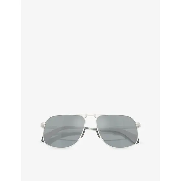 Moncler Aviator-frame Metal Sunglasses - Silver