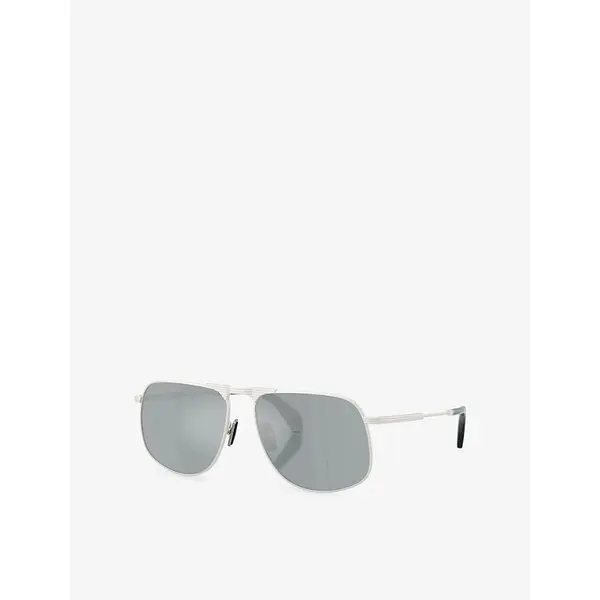 Moncler Aviator-frame Metal Sunglasses - Silver