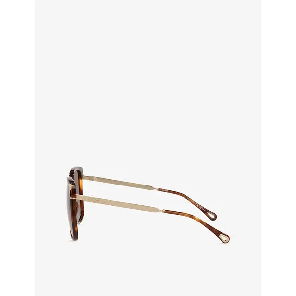 Chloé Ch0286s Square-frame Acetate Sunglasses - Brown