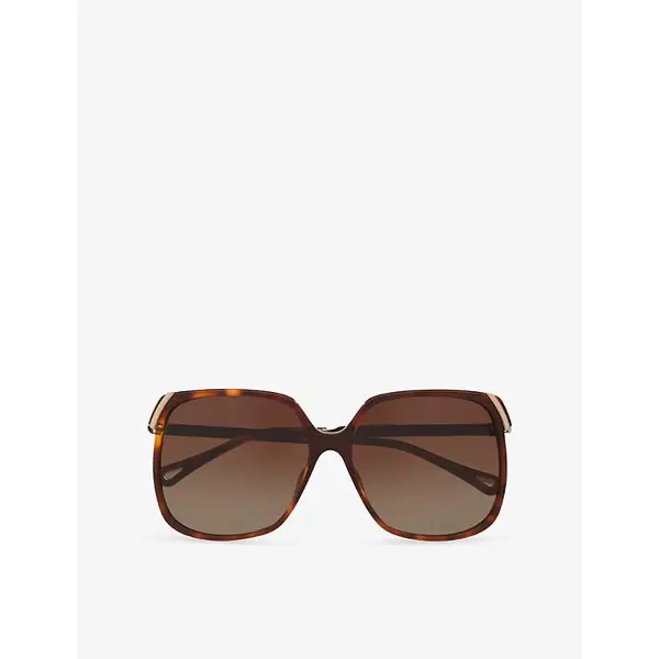 Chloé Ch0286s Square-frame Acetate Sunglasses - Brown