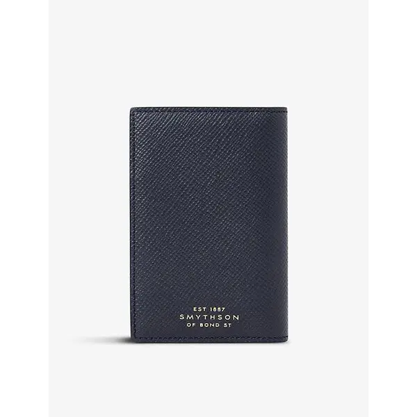 Smythson Panama Six-card Slot Folded Leather Card Holder