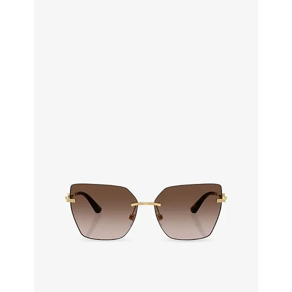Dolce & Gabbana Cat-eye Metal Sunglasses - Gold