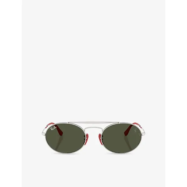 Ray-ban Scuderia Ferrari Collection Oval Metal Sunglasses - Silver