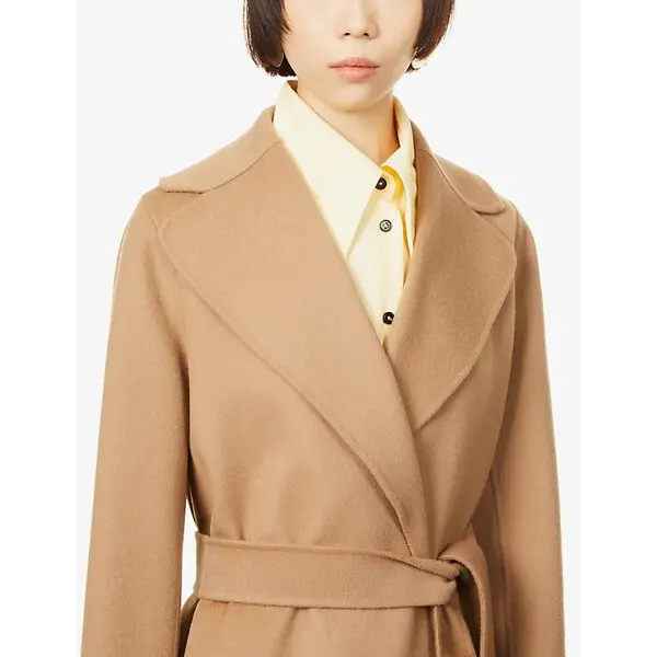 Max Mara Poldo Wrap-over Wool Coat - Camel