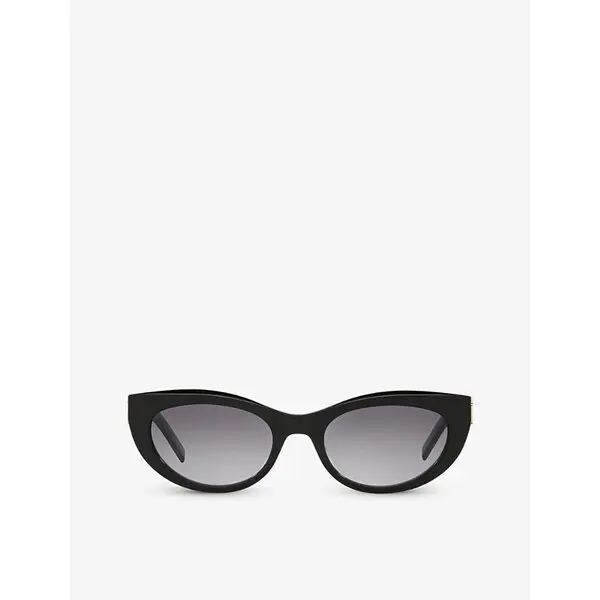Saint Laurent Slm115 Oval-frame Acetate Sunglasses - Black