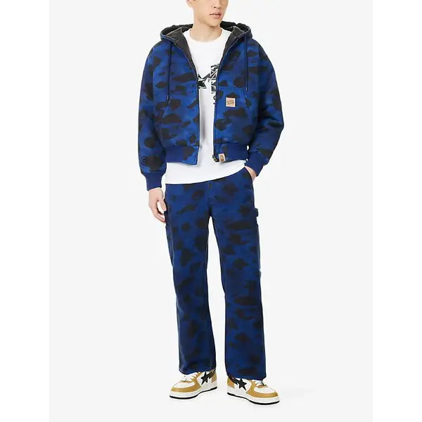 A BATHING APE Solid 1st Camo Printed Denim Jeans
