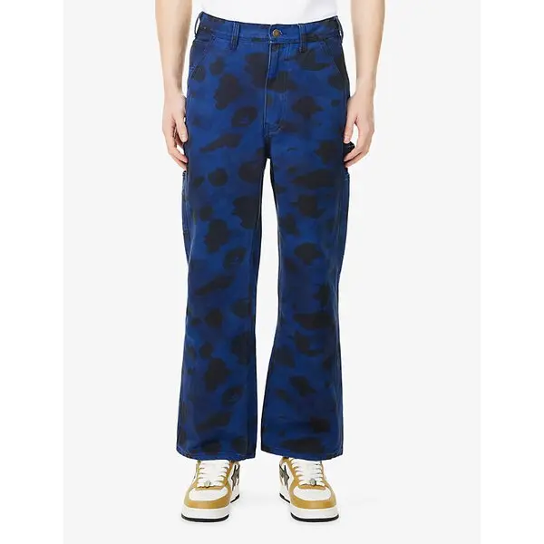 A BATHING APE Solid 1st Camo Printed Denim Jeans