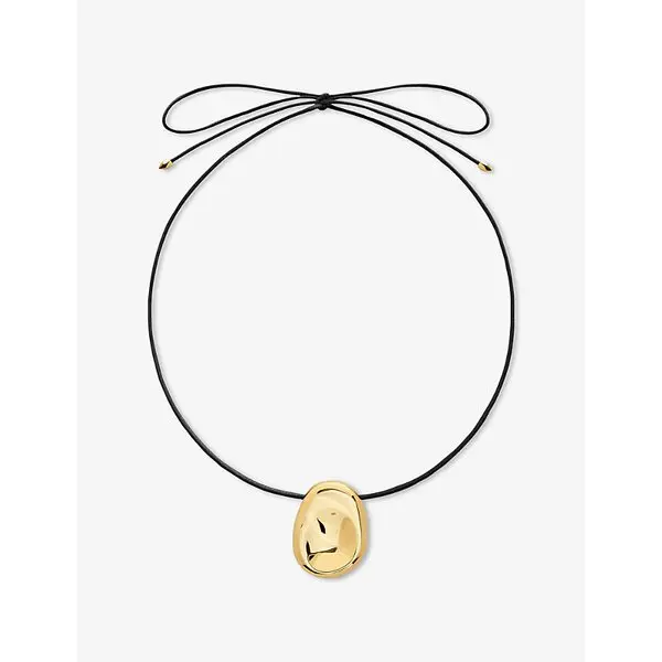 Monica Vinader Aria Cord Pebble Pendant Necklace - Gold