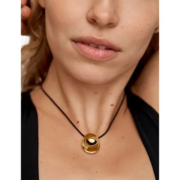 Monica Vinader Aria Cord Pebble Pendant Necklace - Gold