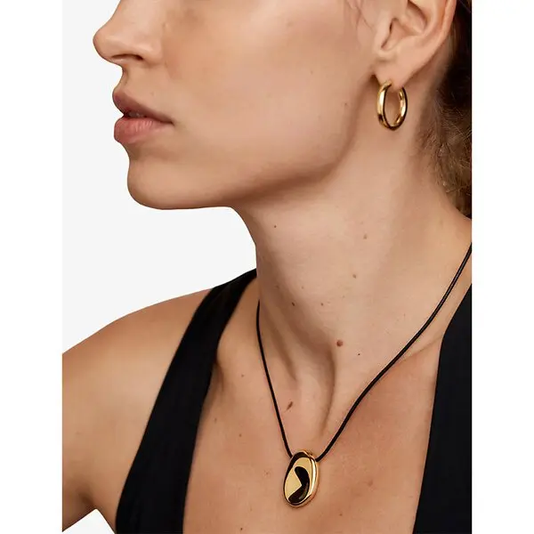 Monica Vinader Aria Cord Pebble Pendant Necklace - Gold