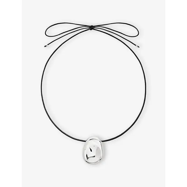 Monica Vinader Aria Cord Pebble Pendant Necklace - Silver