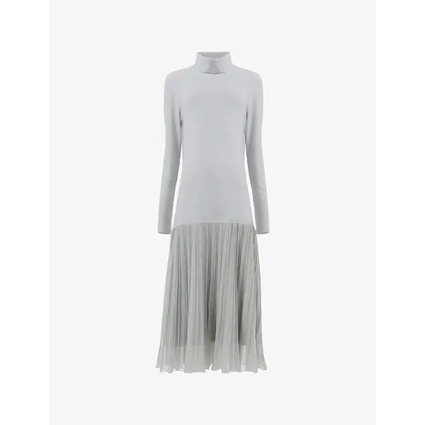 LEEM High Neck Knitted Midi Dress