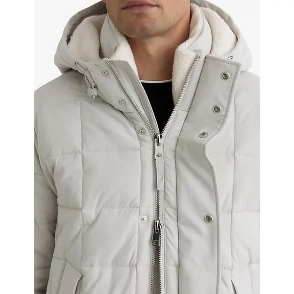 REISS Quilted Puffer Jacket - Stone