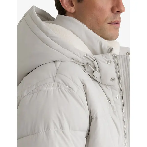 REISS Quilted Puffer Jacket - Stone
