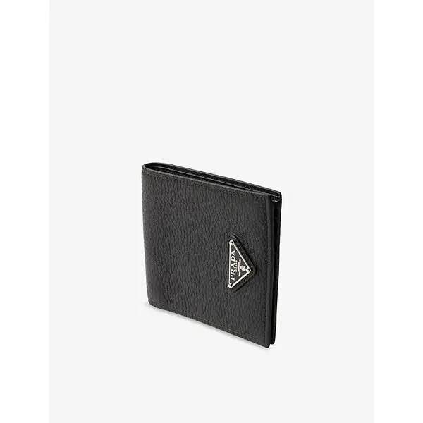Prada Logo-plaque Leather Wallet - Black